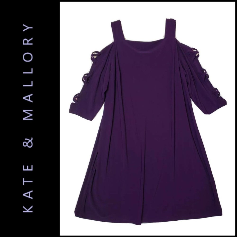 Kate & Mallory Woman Shift Cold Shoulder Dress 1x - Gem